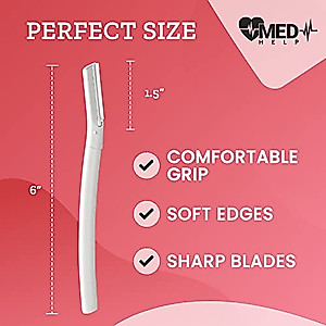 MedHelp Multipurpose Exfoliating Dermaplaning Tool for Face, Flawless Finishing Touch, Eyebrow Razor and Facial Razor for Women,With Blade Cover, 20 Count, 1 Pack of 20