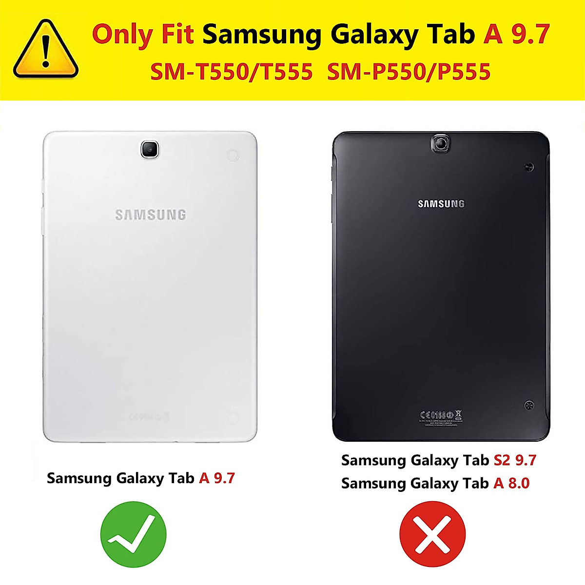 Case for Samsung Galaxy Tab A 9.7 inch 2015 (SM-T550 T555 SM-P550 P555) - 360 Degree Rotating Stand Case Smart Protective Cover,with Stylus Pen,Screen Film (Deep Blue)