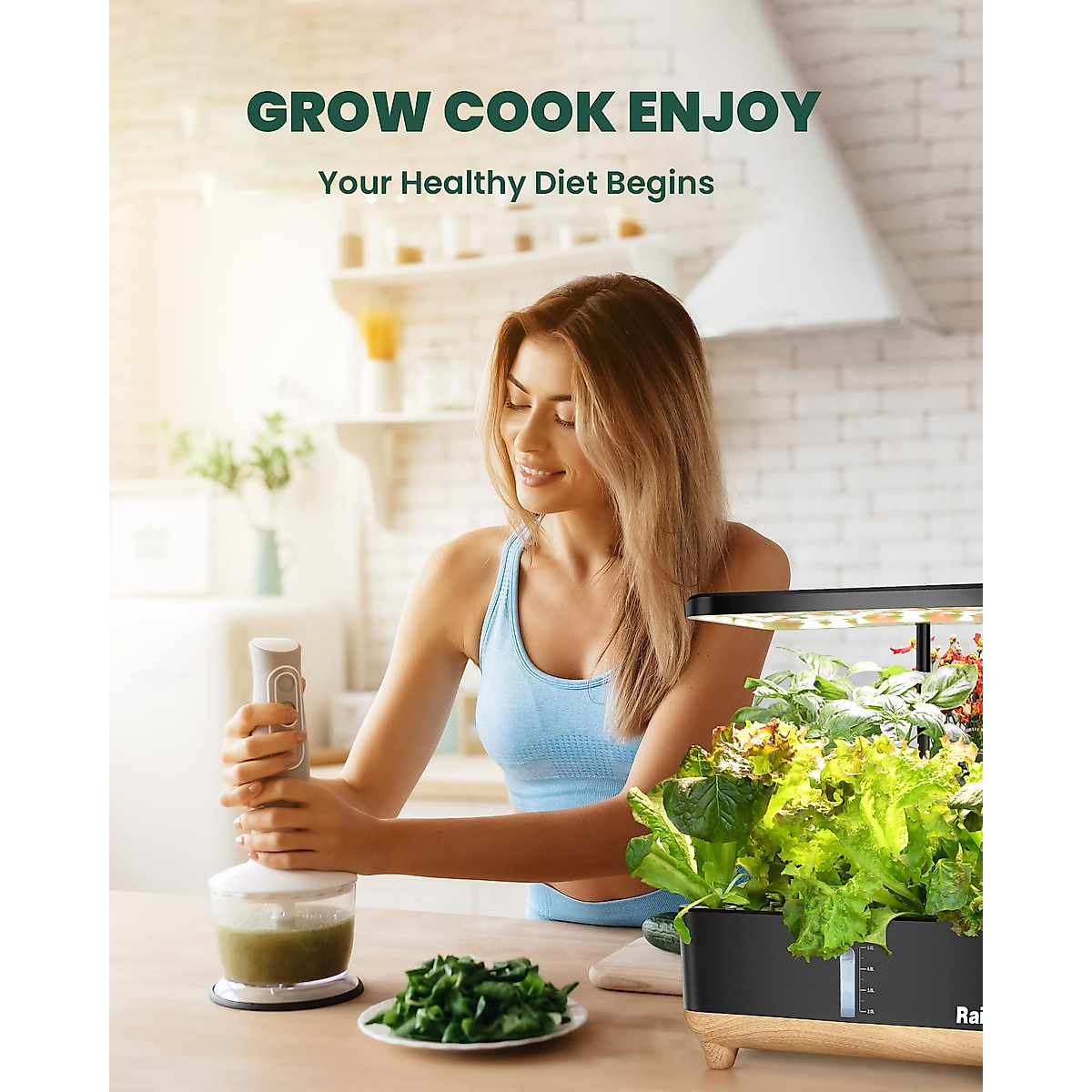 RAINPOINT Indoor Hydroponics Growing System,13 Pods Hydroponic Garden Planter, Vegetable Growing System Kit, Kitchen Christmas Gifts for Women, Hydro Garden Herb Grower