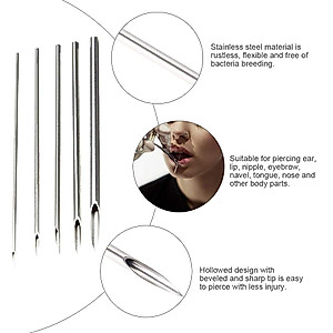 prgislew Nose Piercing Kit Piercing Kit Includes Nose Stud Rings 316L Steel Piercing Needles and Piercing Clamps Nose Nail Piercing Hoops for Nose Piercing Tools, Piercing Supplies