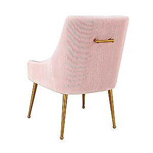 Tov Furniture Beatrix Pleated Velvet Dining Side Chair (Blush)
