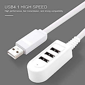 Lysee Data Cables - 3usb Multi-Function 3A Charger Converter spliltter Extension line Expansion Multi-Port HUB hub for Laptop - (Color: White, Cable Length: 30CM)