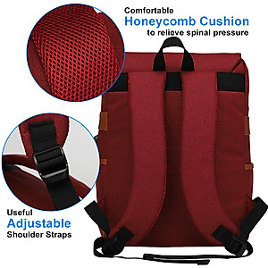 Modoker Upgraded Teal Vintage Laptop Backpack College School Bookbag for Women Men, Slim Travel Laptop Backpack with USB Charging Port Computer Bag Casual Rucksack Daypack Green