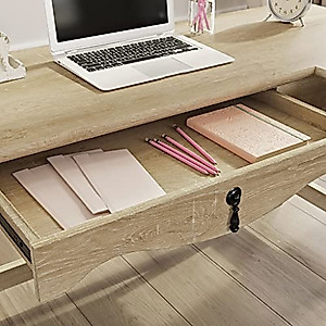 Sauder Adaline Cafe L-Desk, L: 59.65" x W: 59.65" x H: 29.92", Orchard Oak Finish