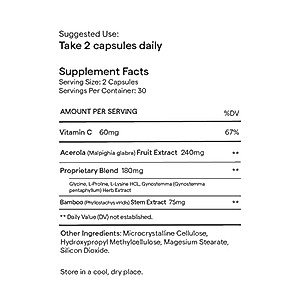 Rae Wellness Vegan Collagen Boost - Natural Collagen Supplement with Vitamin C and Bamboo for Healthy Hair, Skin, and Nails - Vegan, Non-GMO, Gluten Free - 60 Caps (30 Servings)