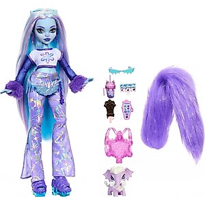 Monster High Doll, Abbey Bominable Yeti with Pet Mammoth Tundra & Accessories Including Furry Scarf & Snowflake Backpack