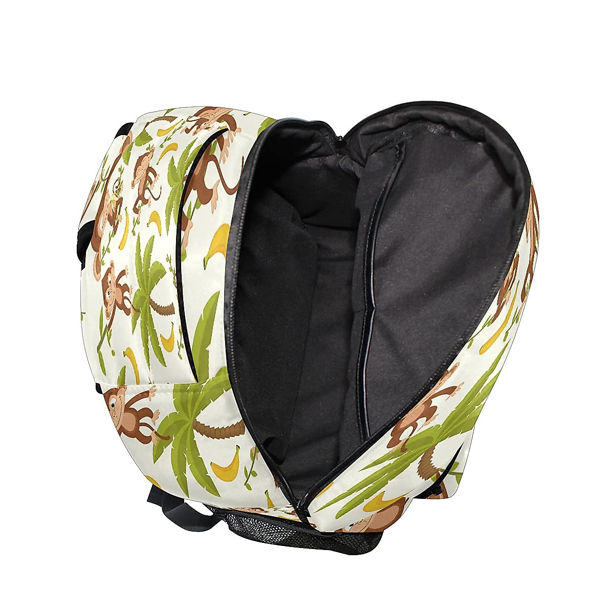 YPPAHHHH Monkey Palm Tree School Bag Backpack College Bookbag,Fruit Banana Laptop Backpacks Computer Bag Travel Hiking Camping Daypack for Women Girls Men Boys Students