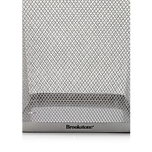 Brookstone BKH1461, [3 Pack] Metallic Mesh Wastebasket for Office & Home, Open Top, Under Desk Trash Can, Lightweight & Sturdy Recycling Bin, Standard, Silver