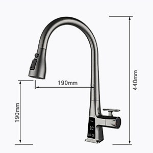 Ksunun Touchless Kitchen Faucet with Pull Down Sprayer, Kitchen Sink Faucet, Pull-Down Sprayer Kitchen Faucets with Temperature Display, Kitchen Sink Faucets, Pull Down Faucet for Kitchen Sink