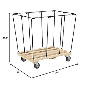 Global Industrial 12 Bushel, Canvas Basket Bulk Truck, 36" L x 26" W x 33-1/2"H, Unassembled