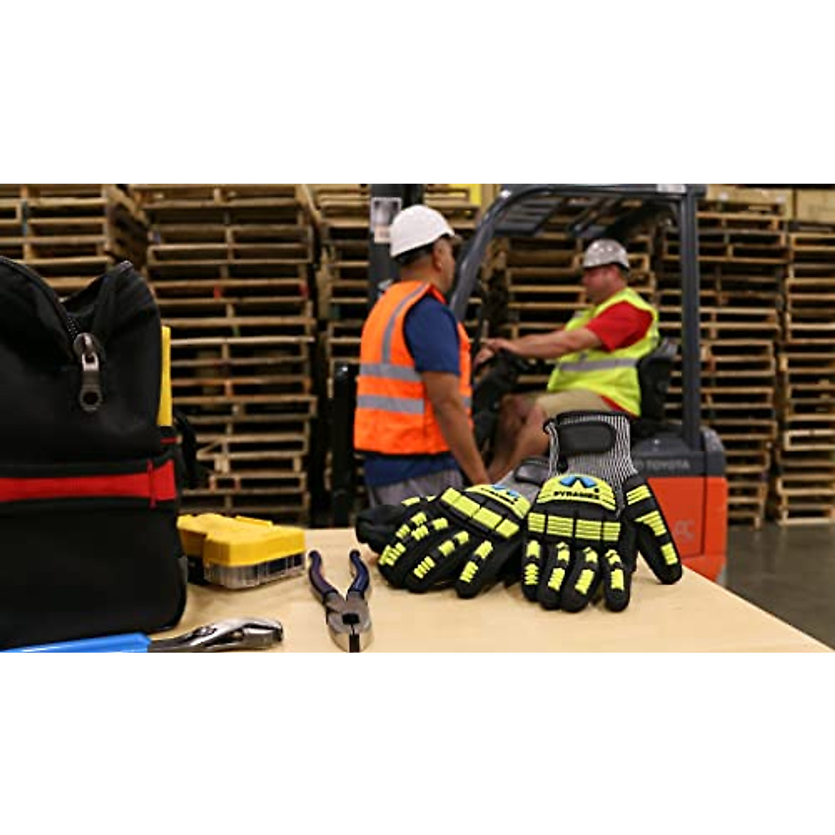 Pyramex GL610C Series Nitrile Gloves A5 Cut Thermo Plastic Rubber With Sandy Palm And Touch Screen Capability