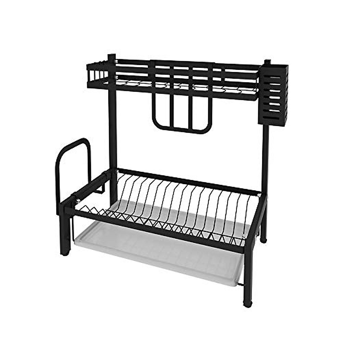 PDGJG 2 Layer Stainless Steel Cutlery Storage Shelf Dish Rack Kitchen Drain Storage Knife Chopping Board Holder Home Supplies