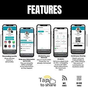 Smart Digital Business Card for Networking - NFC Digital Business Sticker for the back of the phone - Digital Business Tag - Tap to Share - No App Required