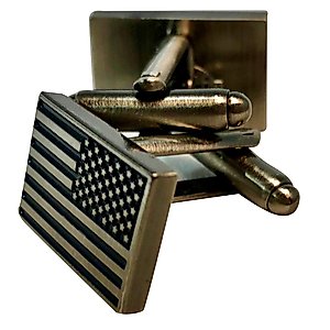 Subdued American Flag Cufflinks - Patriotic Menswear Accessories - Military Gifts for Men - Veteran Owned and Made in USA - Assault Forward