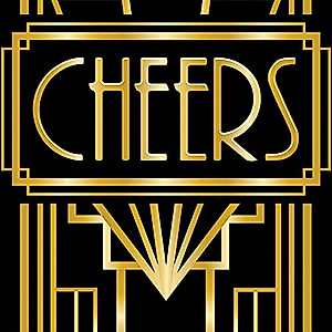 Beistle 59903 2 Piece Great 20's Door Covers, 30" x 6', Black/Gold