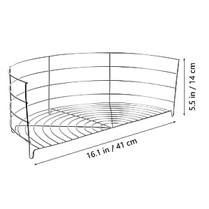 BESTonZON Oil Drain Frying Rack Half Round Cooling Rack Stainless Steel Tempura Draining Rack Wok Fry Pan Pot for Fry Pan Drainer Rack 40CM Outdoor Cookware