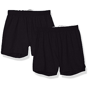 Soffe womens Authentic Cheer Yoga Shorts, Black (2-pack), Medium US