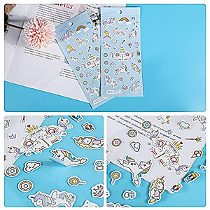 HIFOT Unicorn Stationery Set Kawaii Stationery Set for Girls, Clear Unicorn Pencil Case Unicorn Diary Journal Notebook Unicorn Gel Pens Ballpoint Pen Stickers Gifts for Students School Supplies