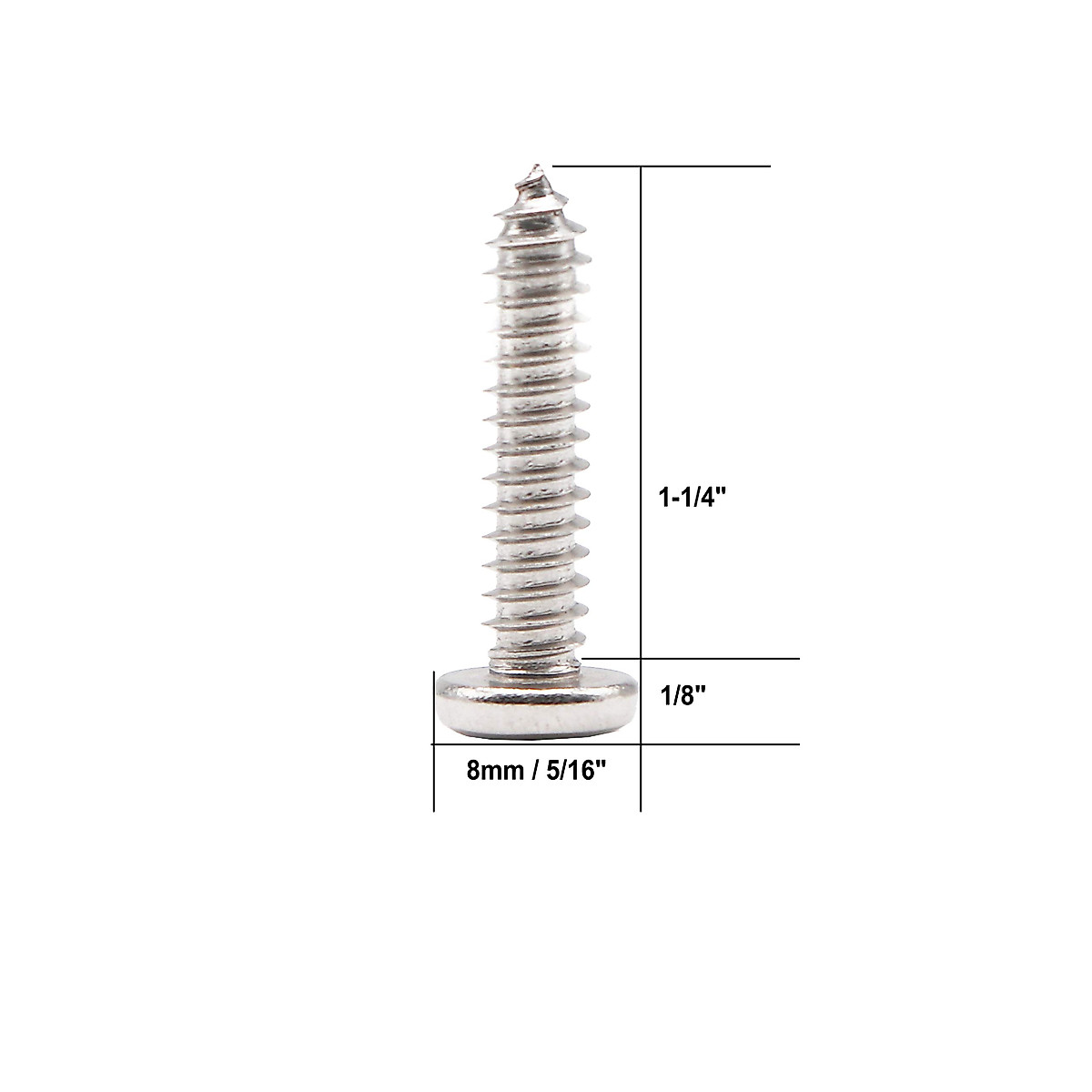 binifiMux 30pcs #8 1-1/4" Torx in Pin Head Tamper Proof Security Self Tapping Sheet Metal Screws with T20 Wrenh Key 304 Stainless Steel