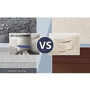 MIENNES Patio Chair Covers for Outdoor Furniture, 600D Heavy Duty Waterproof Outdoor Chair Covers, Heavier Material, More Coverage Area, 35W x 40D x 31.5H Inches, 2 Pack, Grey