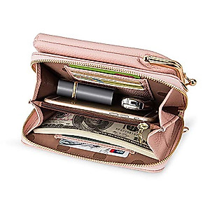 SUMGOGO WOMENS CROSSBODY BAG CELL PHONE SHOULDER PURSE CARD WALLET HANDBAG SATCHEL (Black)