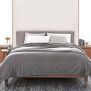 Martex Supersoft Fleece Blanket Queen Size - Fleece Bed Blanket – All-Season Warm Lightweight Anti-Static Throw Blanket - Blanket For Couch & Sofa (90 x 90 Inches, Grey)