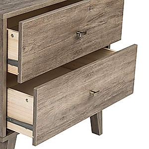 Prepac Milo 2-drawer Tall Nightstand with Open Shelf, Drifted Gray