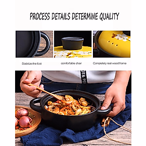 Traditional Moroccan Tagine Pot for Cooking, Ceramic Casserole Dish Tajine Pot Tapered Lid with Tray Compatible with Gas Stove Braised Chicken Soup with All Stovetops