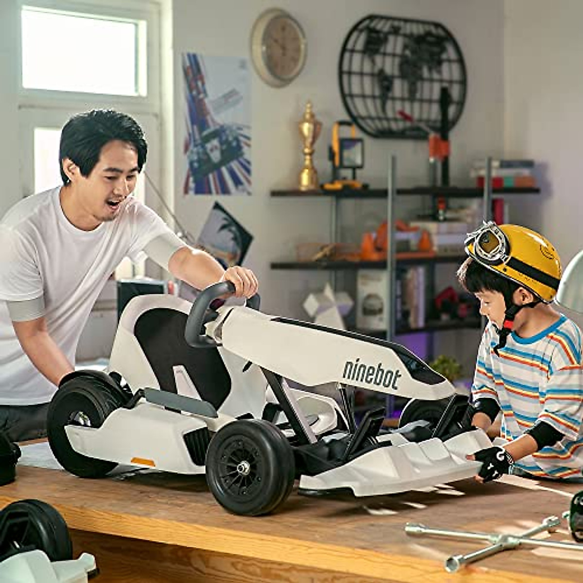 Segway Ninebot GoKart Kit, Outdoor Race Pedal Go Karting Car for Kids and Adults, Adjustable Length and Height, Ride on Toys