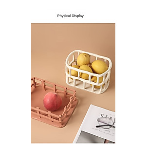 AVEEWA Nordic Resin Hollow Fruit Basket Living Room Coffee Table Creative Home Decoration Hotel and homestay Storage Decoration-C