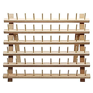SAND MINE Wooden Thread Rack Sewing and Embroidery Thread Holder, 60 Spools
