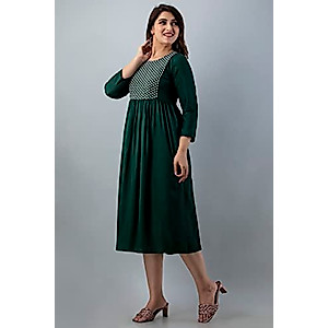 JG Flared Gown for women Indian Tunic Long Dresses Anarkali gown kurtas for women party wear(XXL,Green)