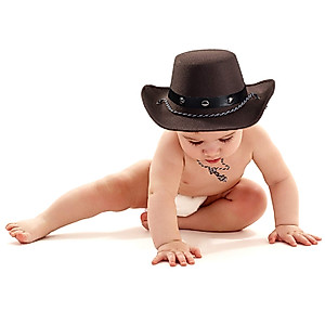 Funny Party Hats Brown Felt Cowboy Hat for Kids and Babies - Western Party Hat - One Size Fits Most