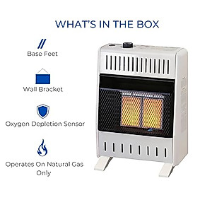 ProCom Heating Natural Gas Ventless Infrared Plaque Heater With Base Feet - 10,000 BTU, Manual Control - Model# MN100HPA-B
