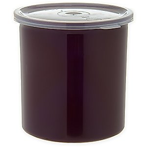 Carlisle FoodService Products Classic™ Round Storage Container with Lid, 1.2 Quart Crock, Brown
