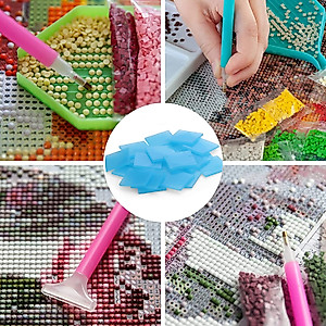 Harewu 80pcs Diamond Painting Glue Clay, Colorful Painting Clay Wax Embroidery Cross-Stitch Painting Set Tool DIY Diamond Wax Tool for Embroidery Accessories,2 x 2cm(4 Colors) (Multicoloured)