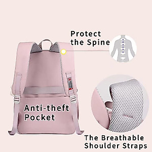 AONUOWE Kawaii Backpack for Girls and Boys Aesthetic Back to School Lovely Accessories Cute Bag in 5 Colors (Purple)