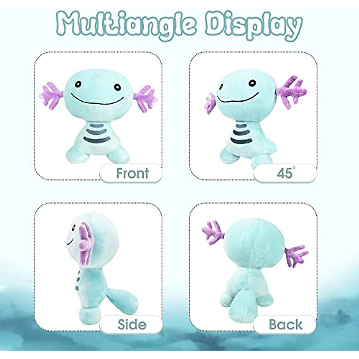 OMG ALL STORE Axolotl Plush Salamander Toy Fun and Soft Plush Stuffed Toy for Game Fans Gift Soft Stuffed Pillow Doll for Kids and Adults (8 Inch) (Blue)