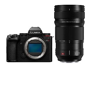 Panasonic LUMIX S5II Mirrorless Camera (DC-S5M2BODY) with LUMIX S PRO 70-200mm F4 Telephoto Lens (S-R70200)