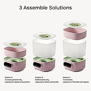 Bc Babycare Bottle Steamer, Large Capacity Baby Bottle Steamer and Dryer with Bottle Clip for Baby Bottles, Pacifiers, Dishes, Toys