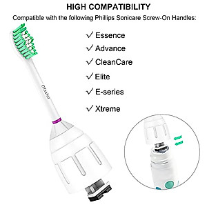 Replacement Heads for Philips Sonicare E-Series - Ofashu Brush Head Compatible with Essence Xtreme Elite Advance HX7022 HX5610 White, 6 Packs Screw-on Electric Toothbrush