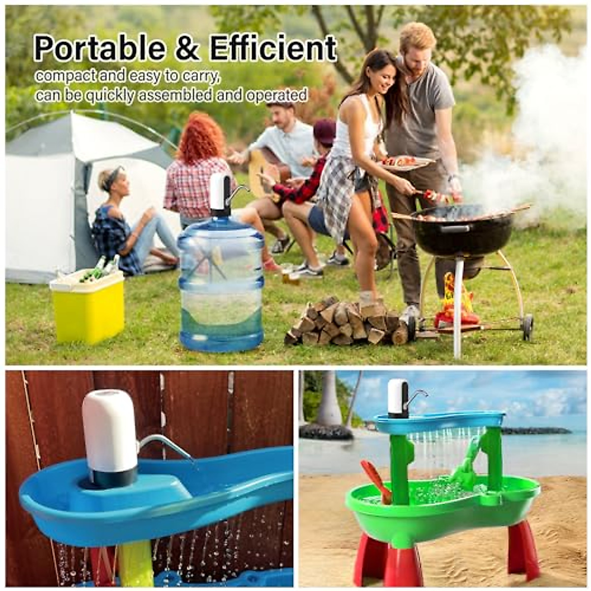 GetKen 5 Gallon Water Dispenser Pump Rechargeable, Water Dispenser for 5 Gallon Bottle Bottom Loading, Portable USB Charging Automatic Drinking Mini Water Jug Dispenser