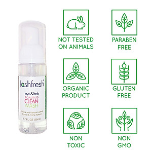 Lashfresh Foaming Clean Wash for Eyelash Extensions and Natural Lashes 50ml, Organic & 100% Natural. Sensitive formula.