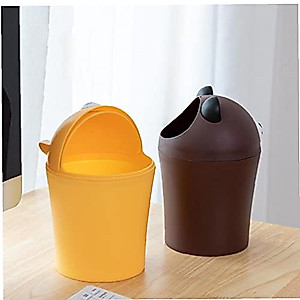 Zonster Mini Trash Can with Lid Desktops Cartoon Animals Waste Basket Rubbish Storage Bin Garbage Organizer for Office Kids Bedroom, One Size