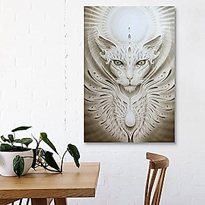 RIP White Light Oracle The Mystic Cat Canvas Art Poster and Wall Art Picture Print Modern Family Bedroom Decor Posters 16x24inch(40x60cm)