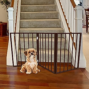 Pet Gate Collection – Dog Gate for Doorways, Stairs or House – Freestanding, Folding, Accordion Style, Wooden Indoor Dog Fence by Petmaker