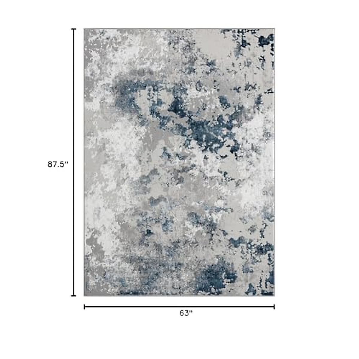 LUXE WEAVERS Modern Abstract High Low Texture Area Rug,Blue,5'X7'