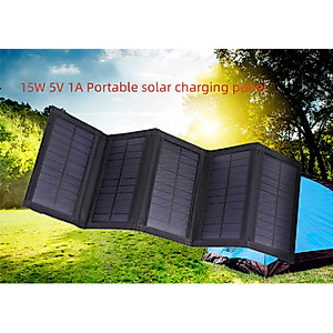 ZTOWES Outdoor Solar Foldable Charging Pack 15W USB 5V Output Waterproof Sunscreen Aging Resistance Foldable and Easy to Carry Where There is Light There is Electricity
