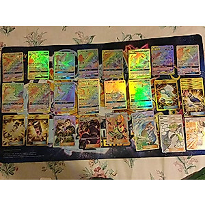 Pokemon 100+ Rainbow Rare Cards Binder Collection Includes 5 foils in Any Combination and at Least 1 of The Following Cards, EX and GX, FA, Secret Rare, Tag Team, Unified Minds