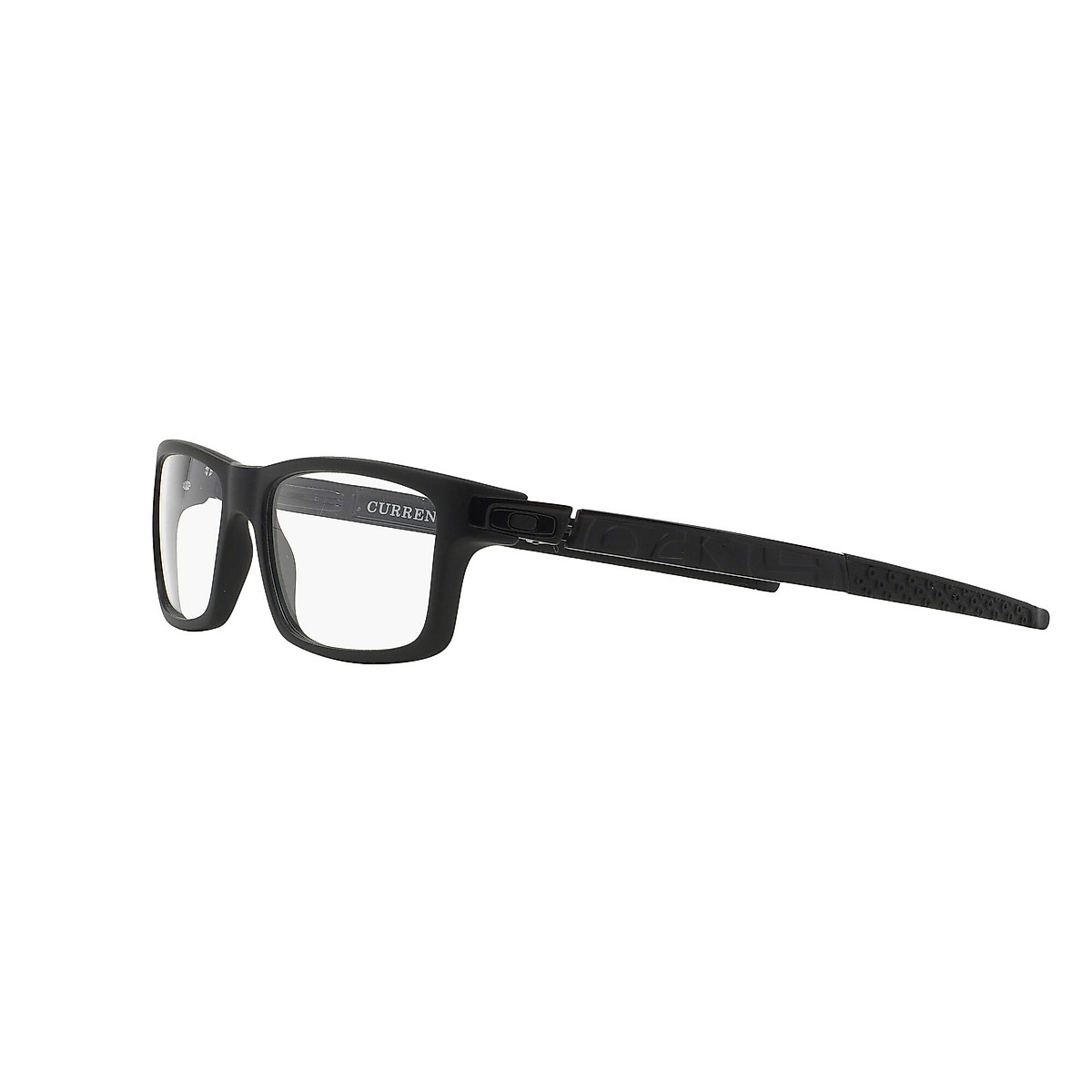 Oakley Men's Ox8026 Currency Rectangular Prescription Eyeglass Frames, Satin Black/Demo Lens, 54 mm